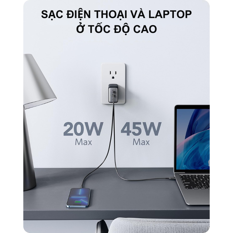 Anker A2666 - Củ Sạc Nhanh Anker PowerPort III, công suất 65W 2 cổng ...